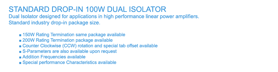 RF Circulator Isolator, Inc. – Dual Junction Isolators